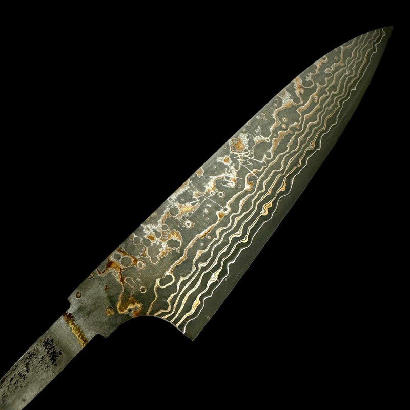 Takeshi Saji VG-10 Gold Damascus Petty 130mm No Handle – Tokushu Knife
